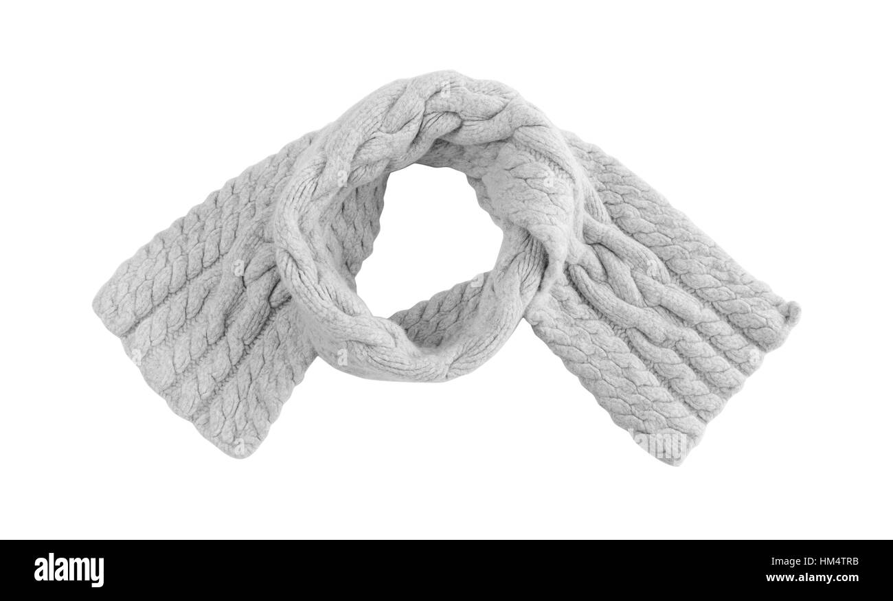 Grey scarf on a white background Stock Photo - Alamy