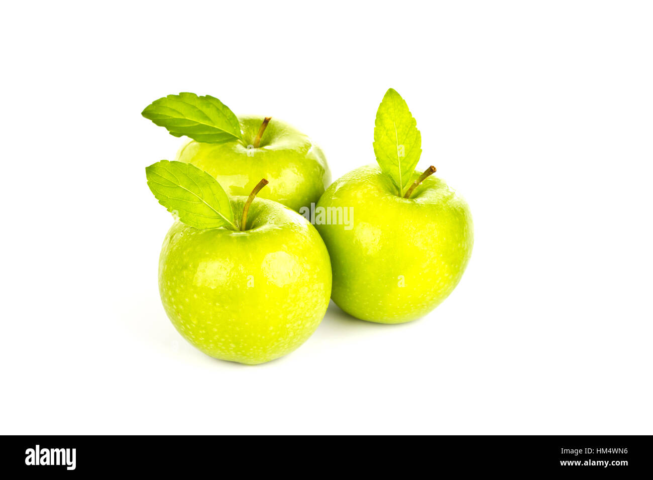Fresh green apple isolated on white background Stock Photo - Alamy