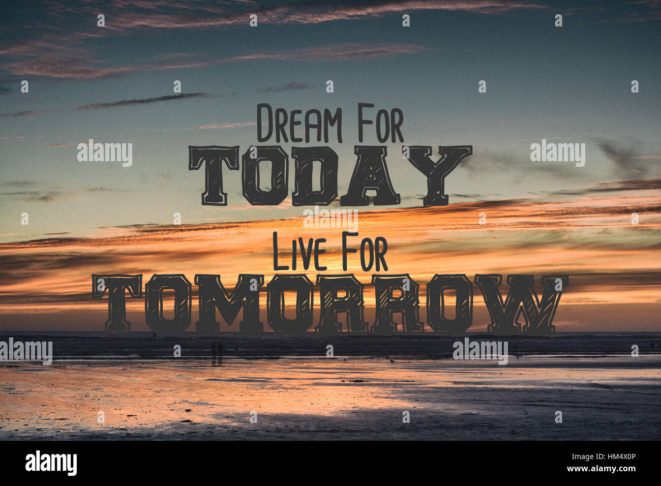 Inspirational motivational quote on a retro style background Stock ...