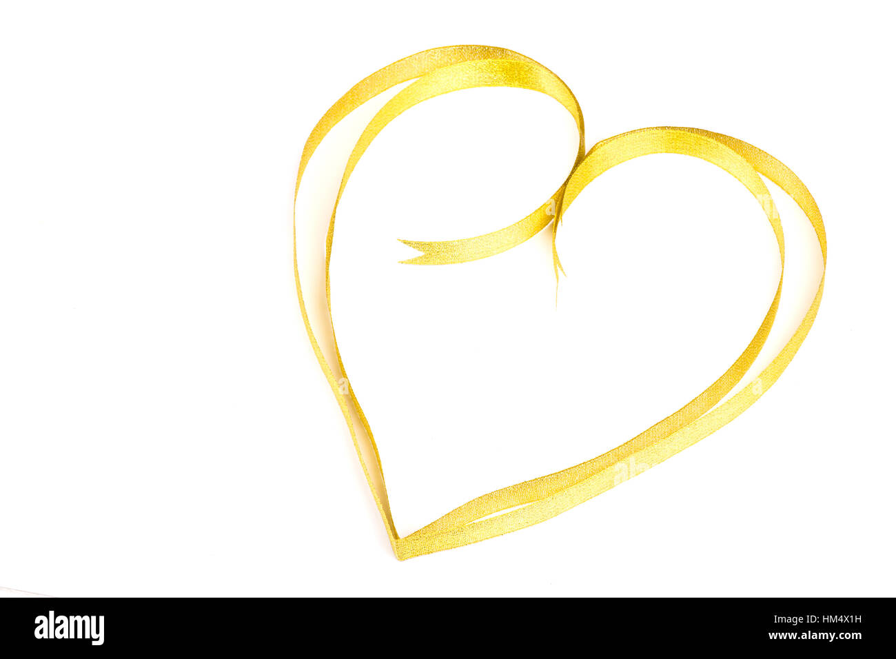 Shiny gold satin ribbon frame on white background with copy space Stock ...