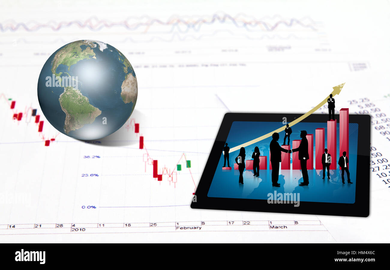 Touch pad and financial Graphs Stock Photo - Alamy