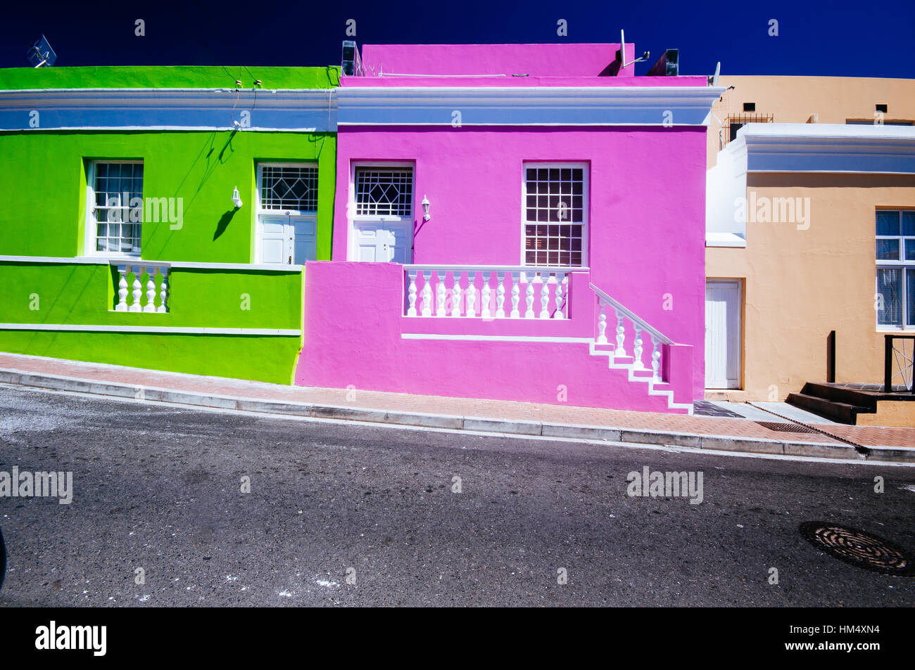 Colourful houses in Bo Kaap area, a former Malaysian neighbourhood in ...