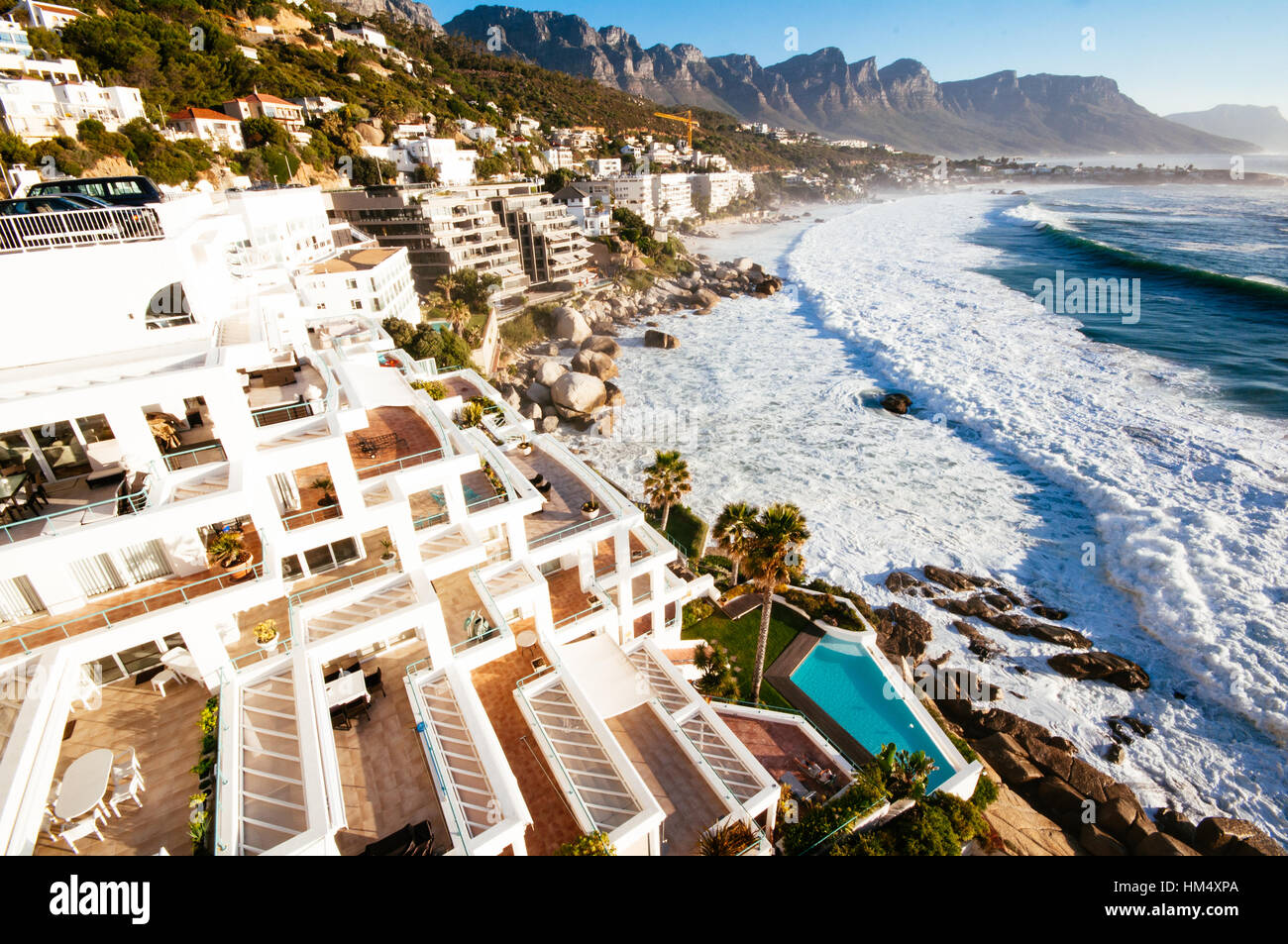 CLIFTON BEACH, CAPE TOWN-FEB 02: view of clifton beach with young crowd ...