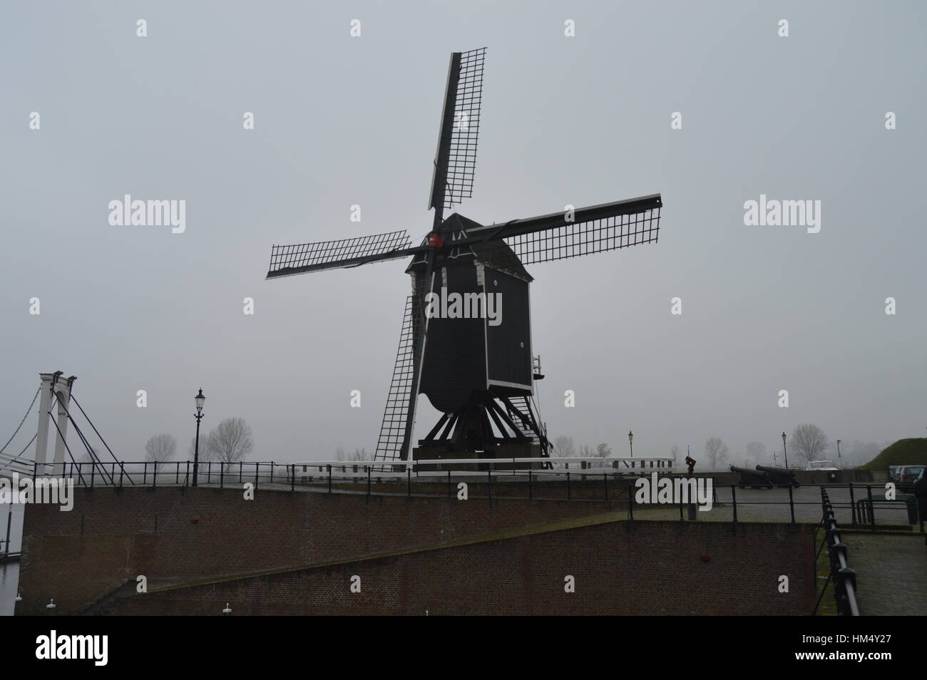 Wooden windmill in Heusden, Holland Stock Photo - Alamy