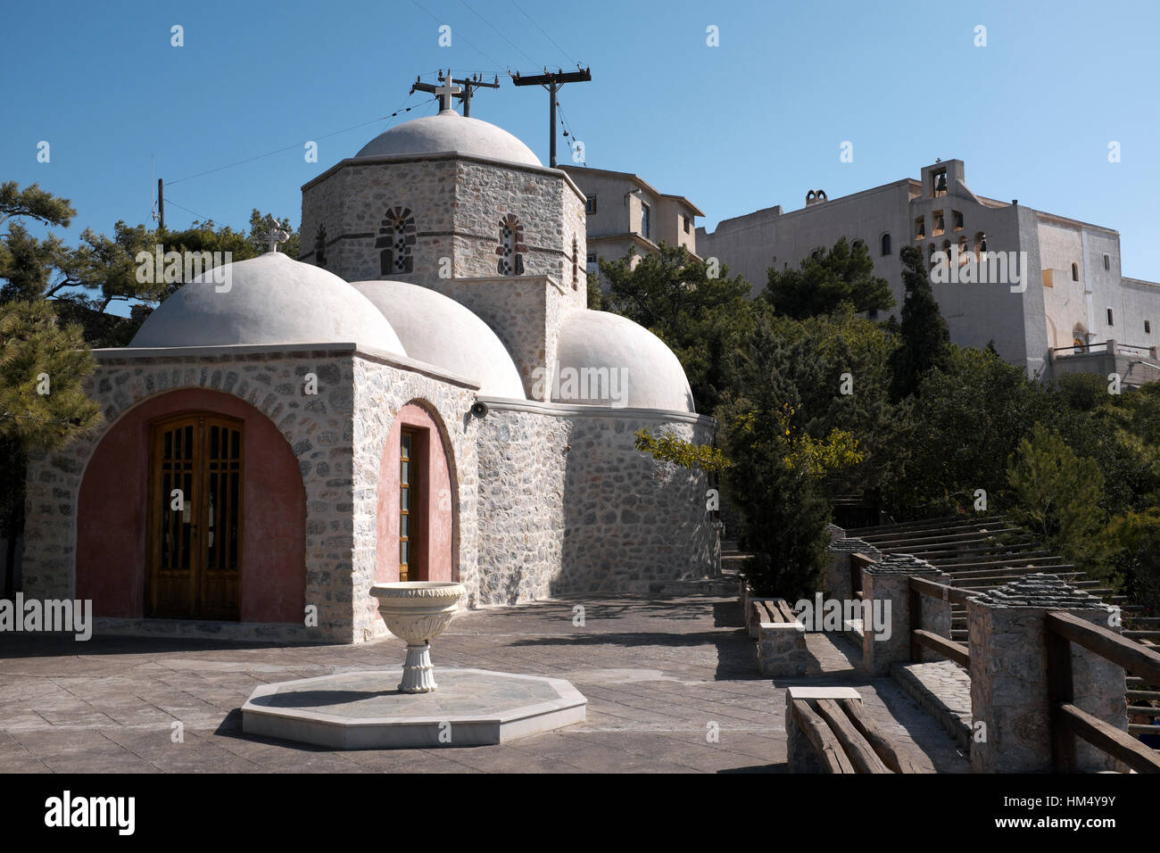 Chapel in the Monastery of Profitis Ilias, Santorini, Greece Stock ...