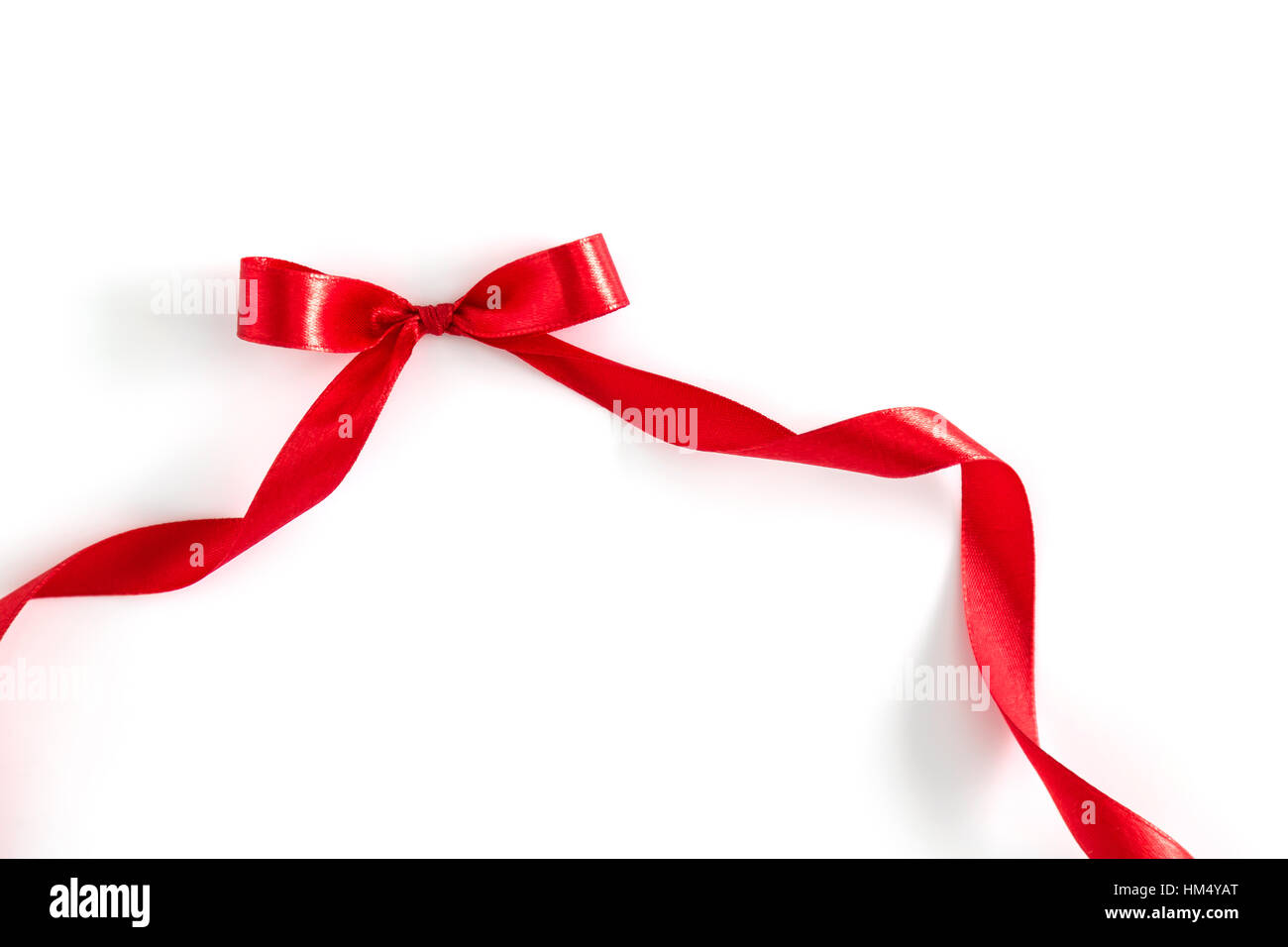 Shiny red ribbon on white background with copy space Stock Photo - Alamy
