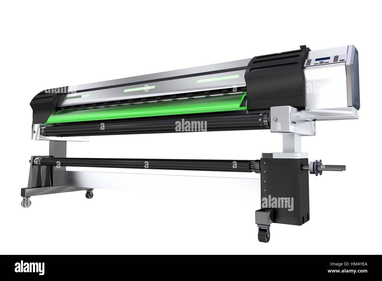 Wide Format Ink Printer Isolated on White Background. 3D Rendered ...