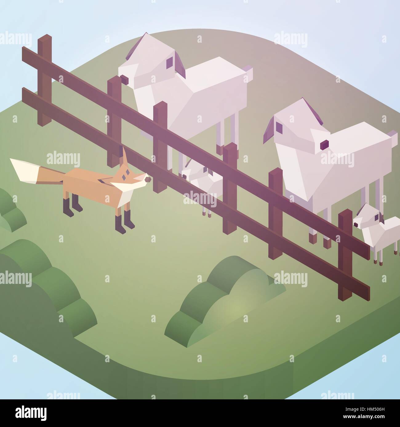 Fox fence Stock Vector Images - Alamy