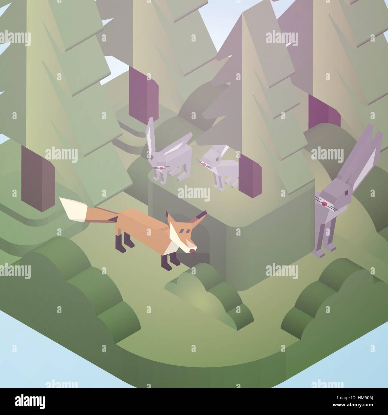 Cartoon illustration fox in burrow hi-res stock photography and images ...