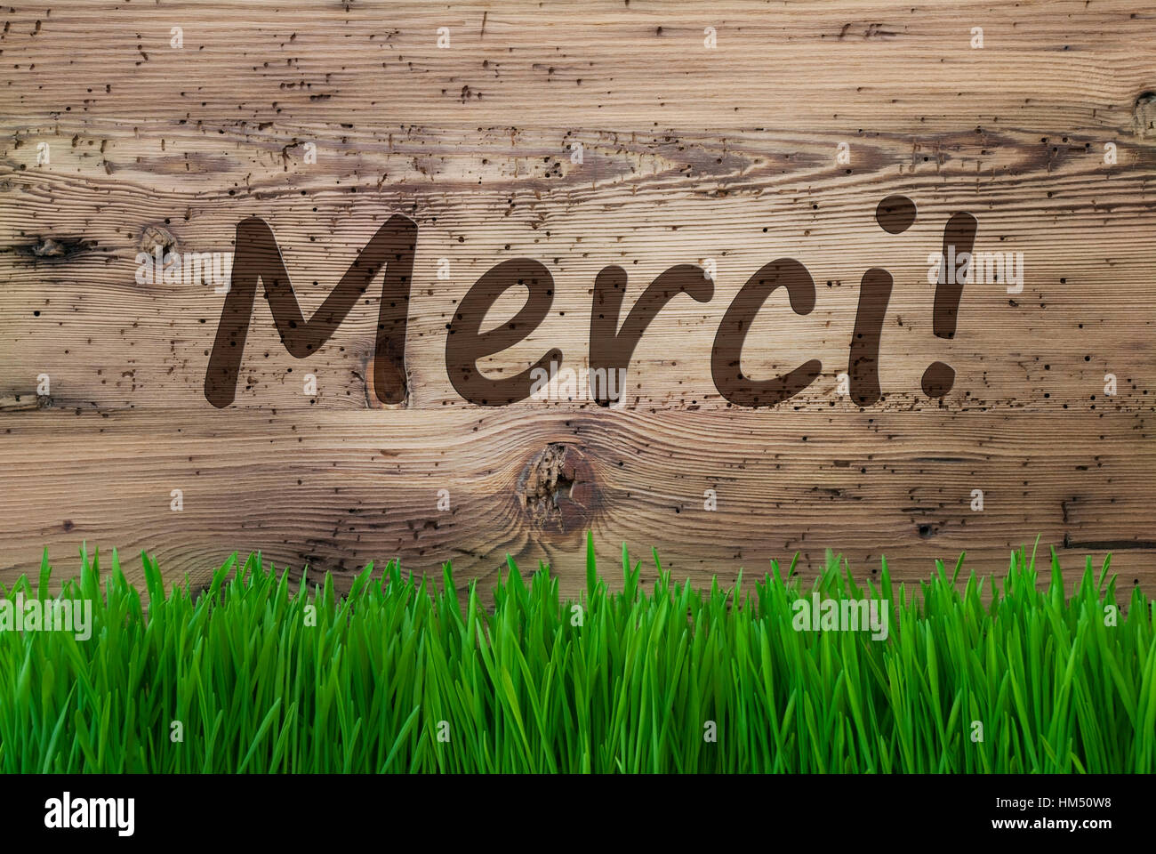 Aged Wooden Background, Gras, Merci Means Thank You Stock Photo - Alamy