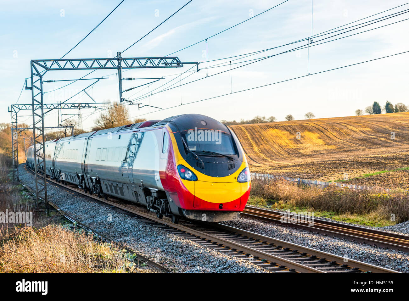 Uk railway background sunset hi-res stock photography and images - Alamy