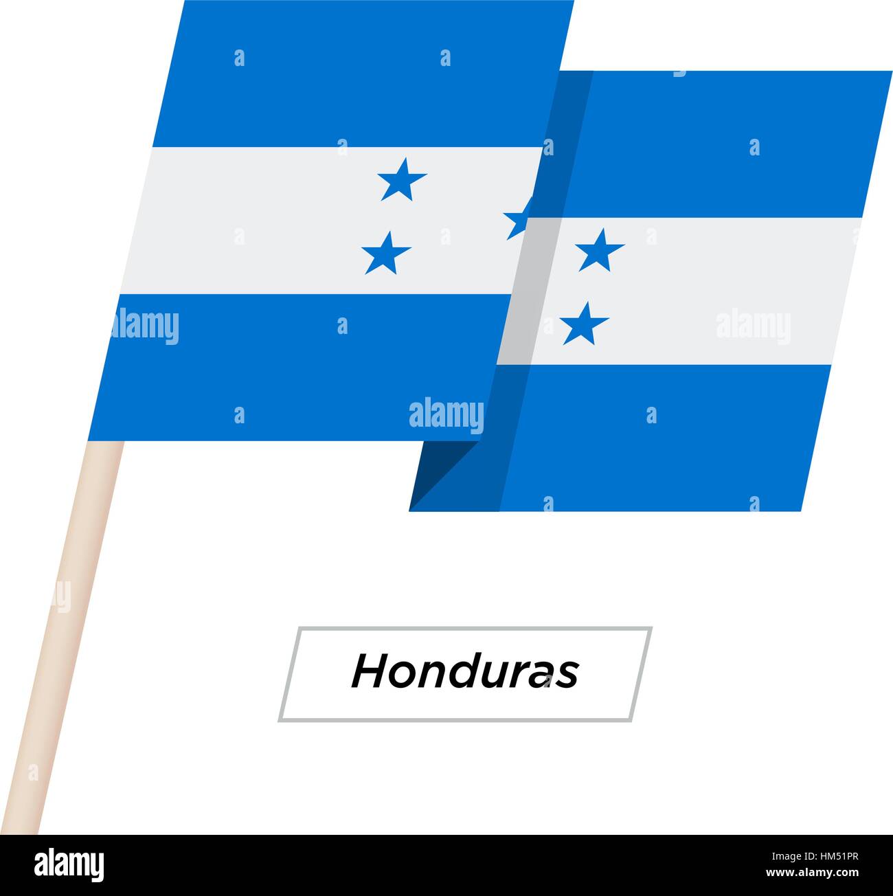Honduras Ribbon Waving Flag Isolated on White. Vector Illustration ...