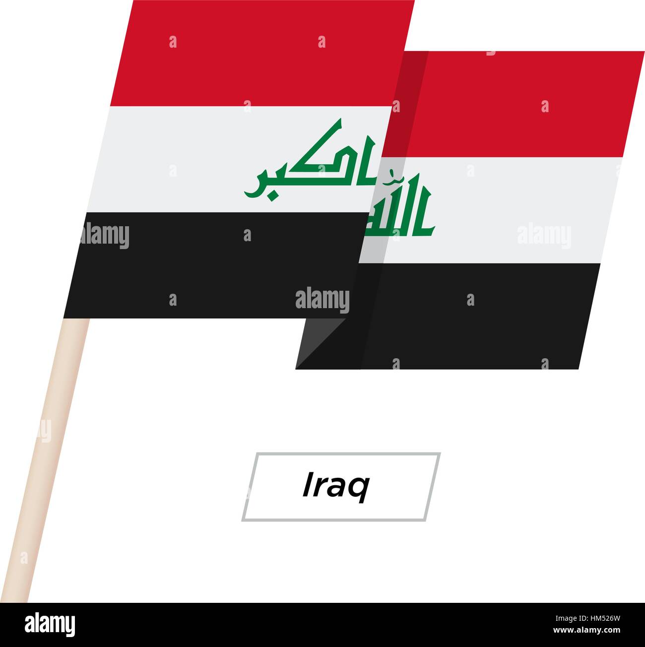 Iraq Ribbon Waving Flag Isolated on White. Vector Illustration Stock ...