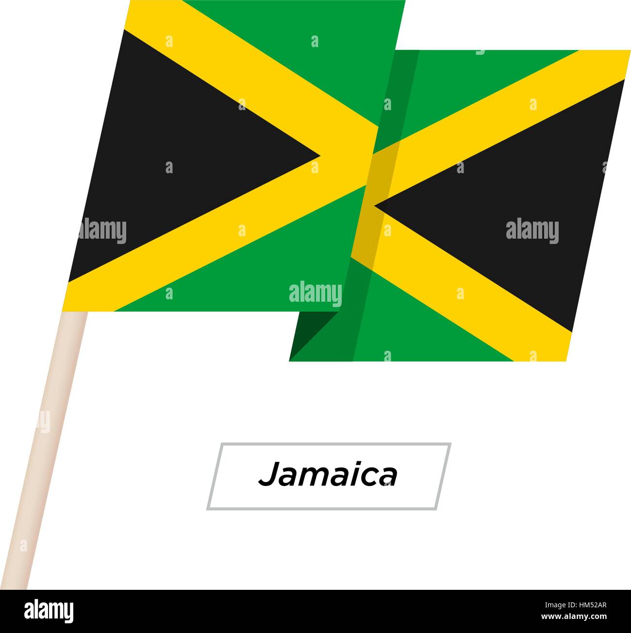 Jamaica ribbon waving flag hi-res stock photography and images - Alamy