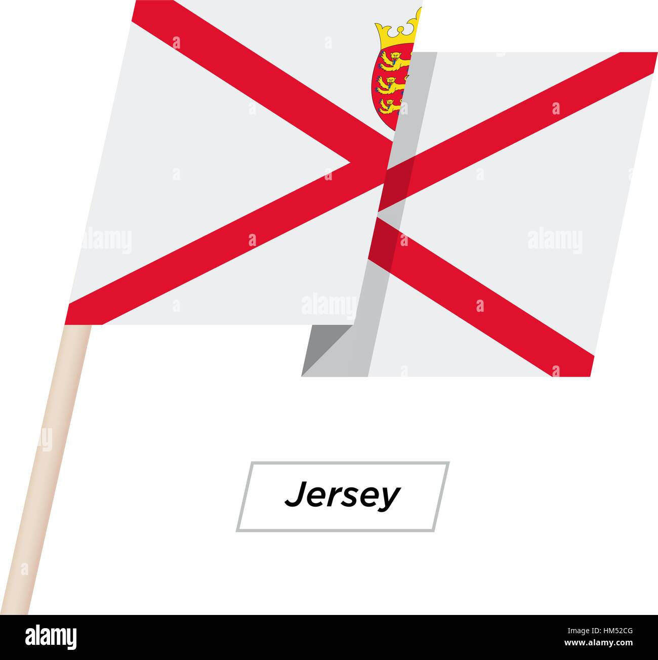 Jersey Ribbon Waving Flag Isolated on White. Vector Illustration Stock ...