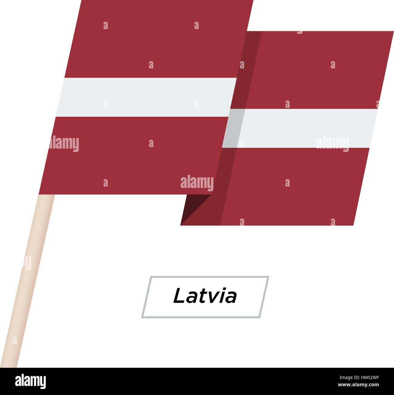 Latvia Ribbon Waving Flag Isolated on White. Vector Illustration Stock ...