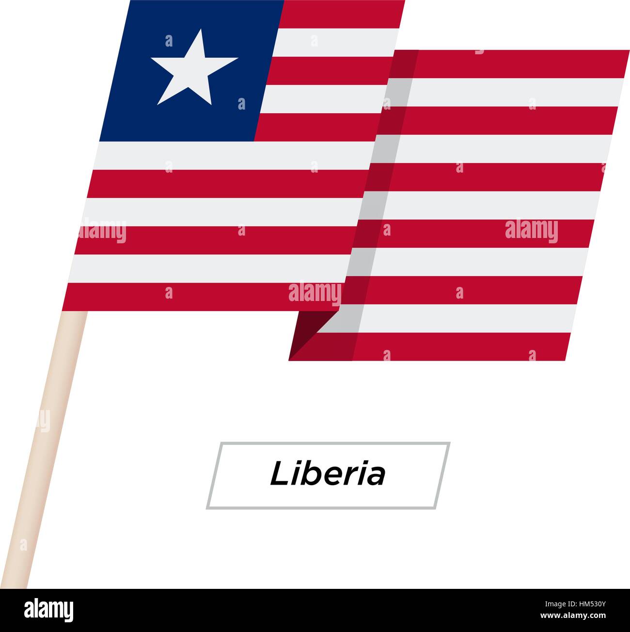 Liberia Ribbon Waving Flag Isolated on White. Vector Illustration Stock ...