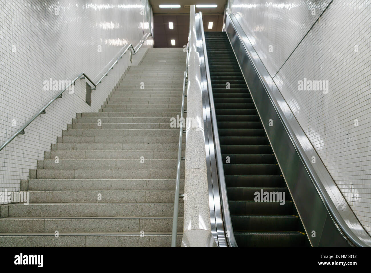 Staircase in subway station Stock Photo - Alamy