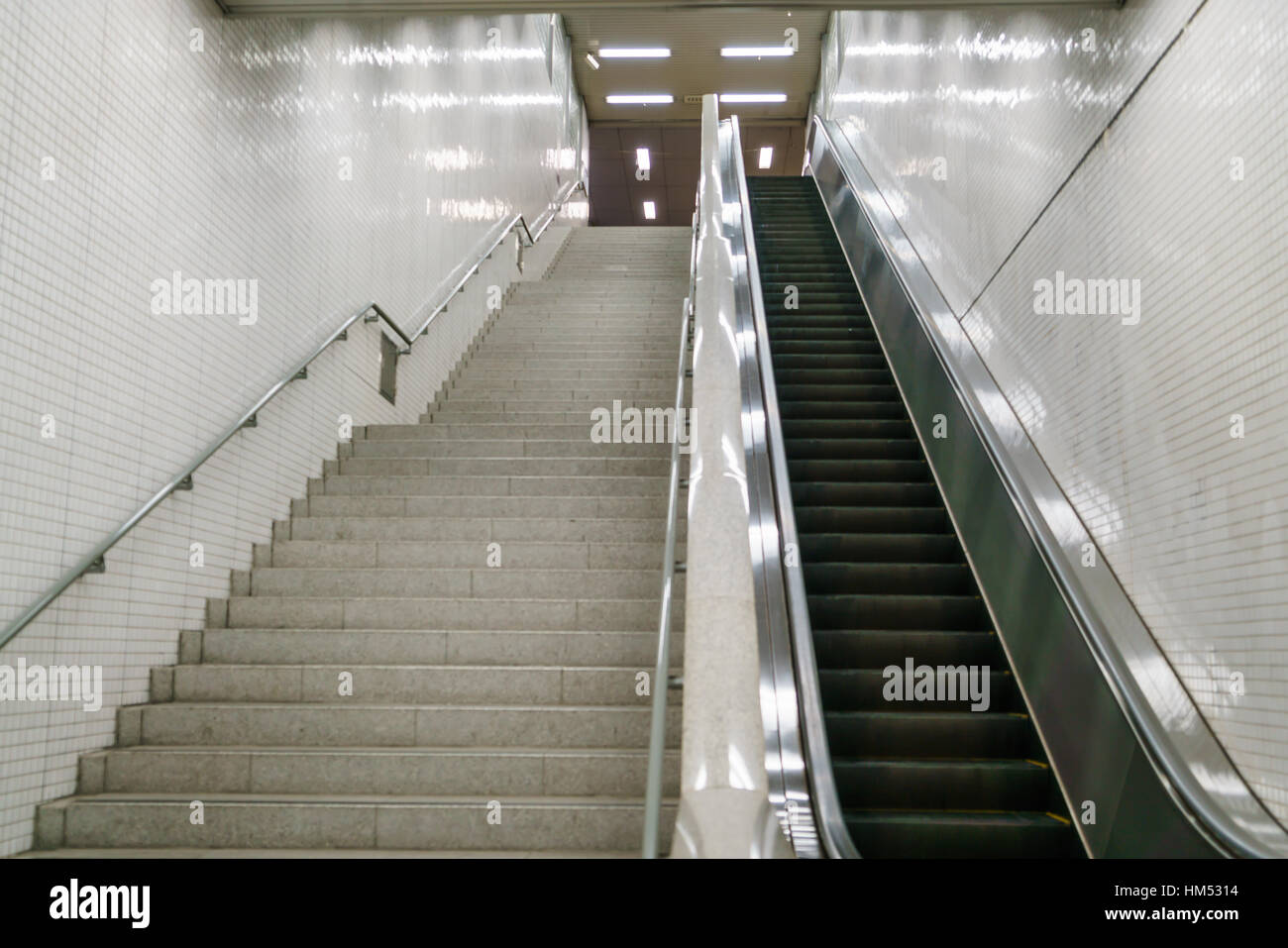 Staircase in subway station Stock Photo - Alamy
