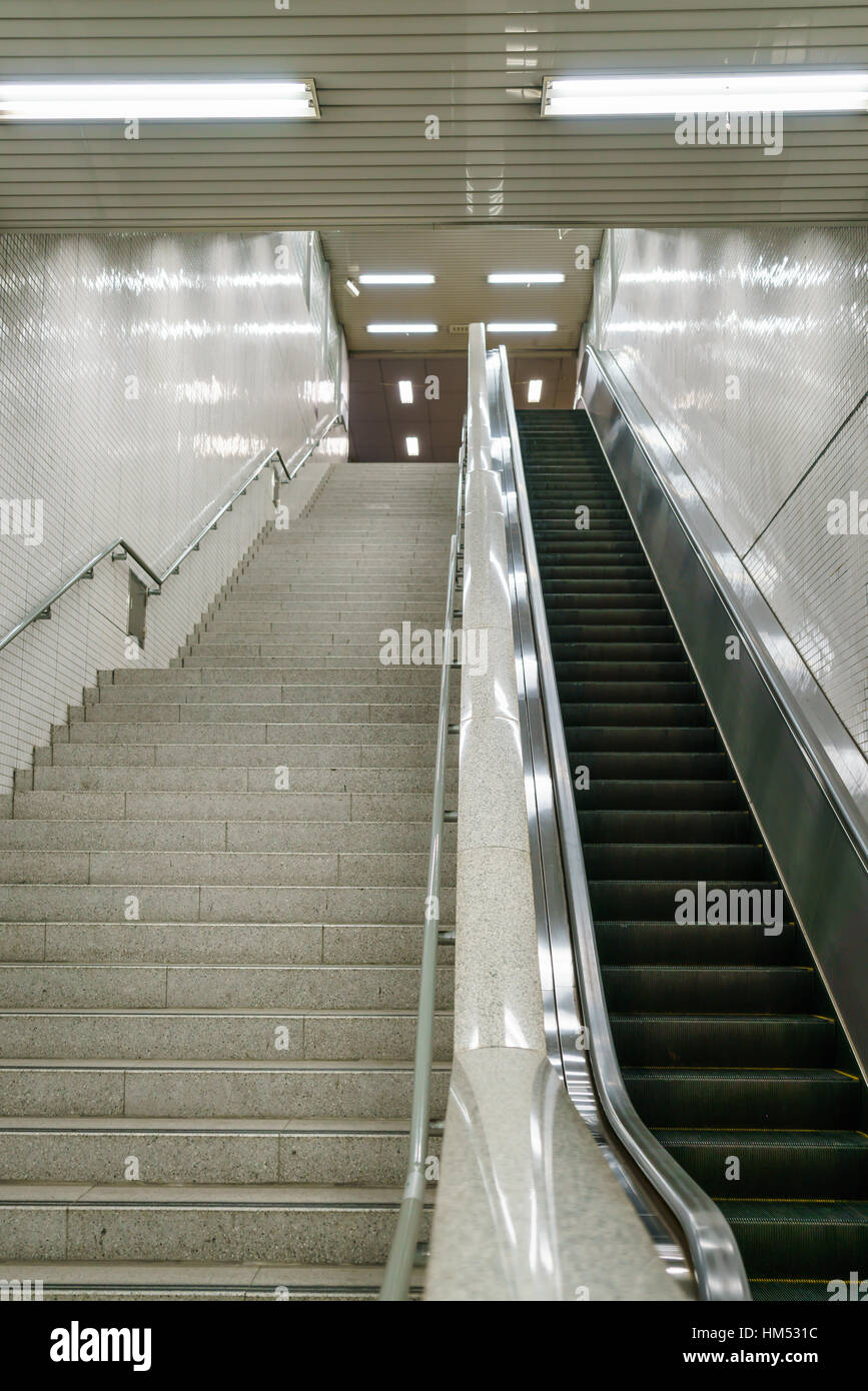 Staircase in subway station Stock Photo - Alamy