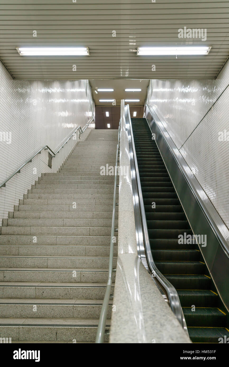 Staircase in subway station Stock Photo - Alamy