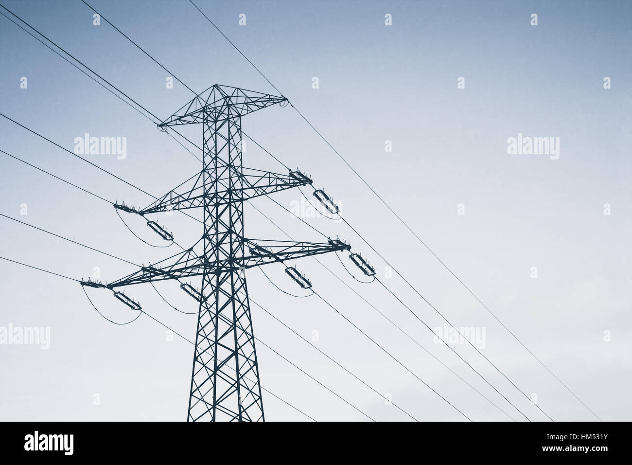 Electric poles in the countryside in Poland Stock Photo - Alamy