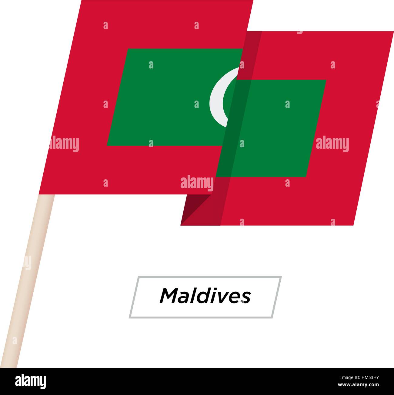 Waving maldivian flag Stock Vector Images - Alamy