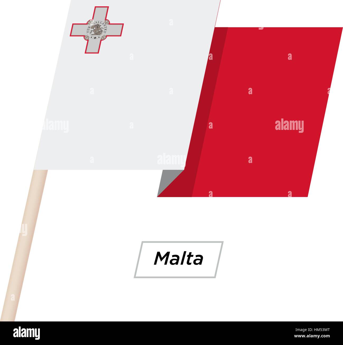 Malta Ribbon Waving Flag Isolated on White. Vector Illustration Stock ...