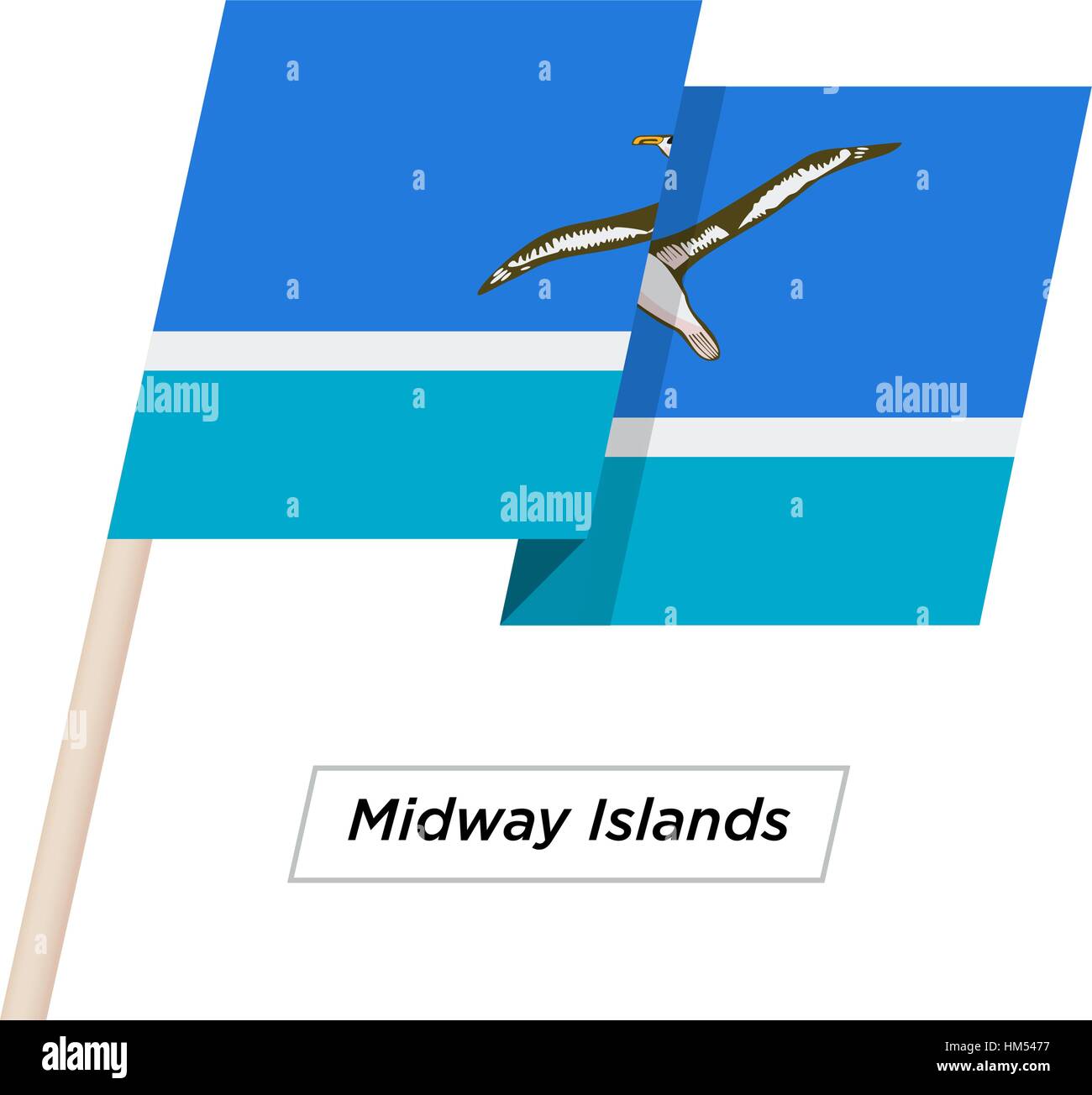 Midway Islands Ribbon Waving Flag Isolated on White. Vector ...