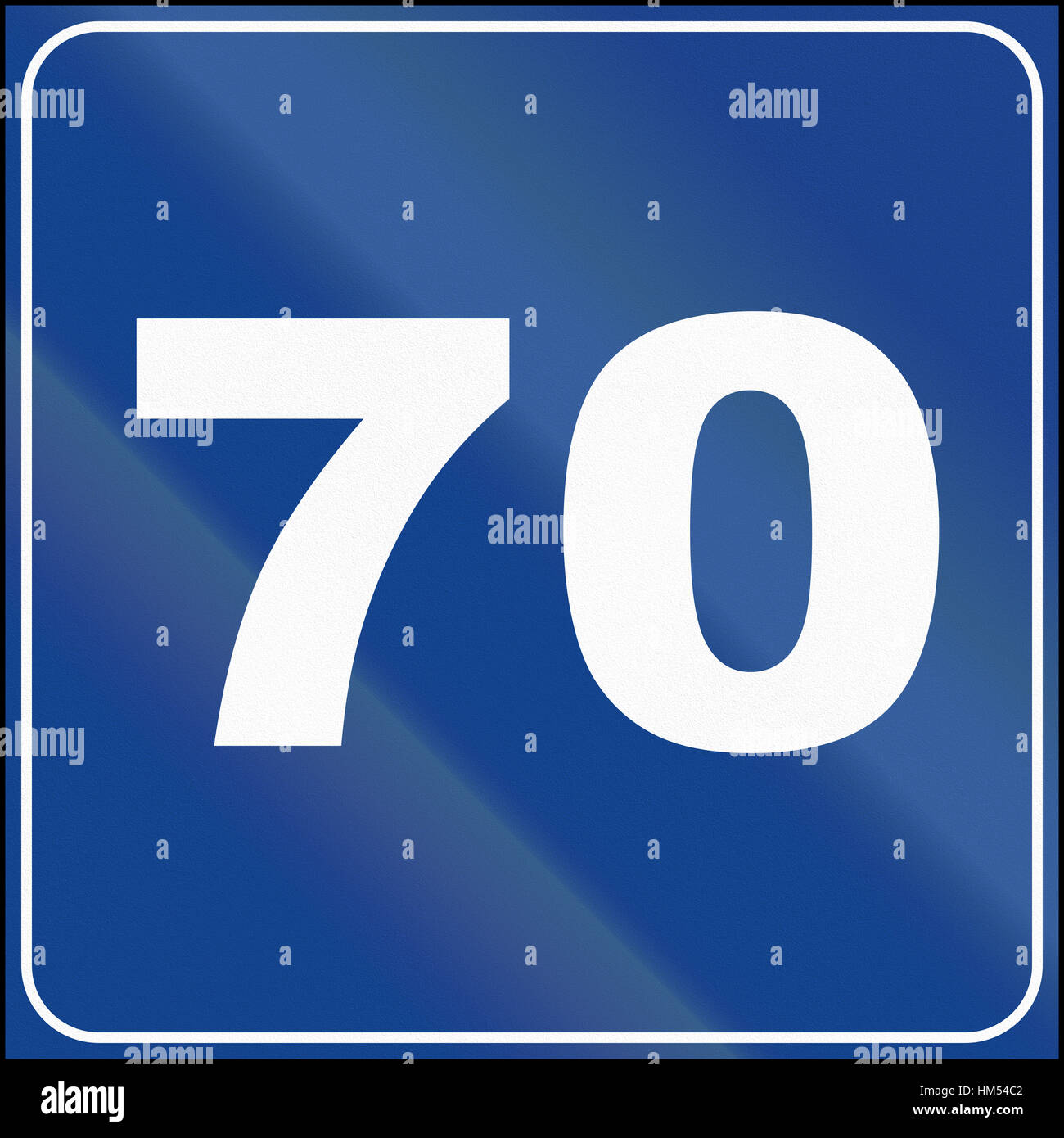 Road sign used in Italy - suggested speed of 70 kmh Stock Photo - Alamy