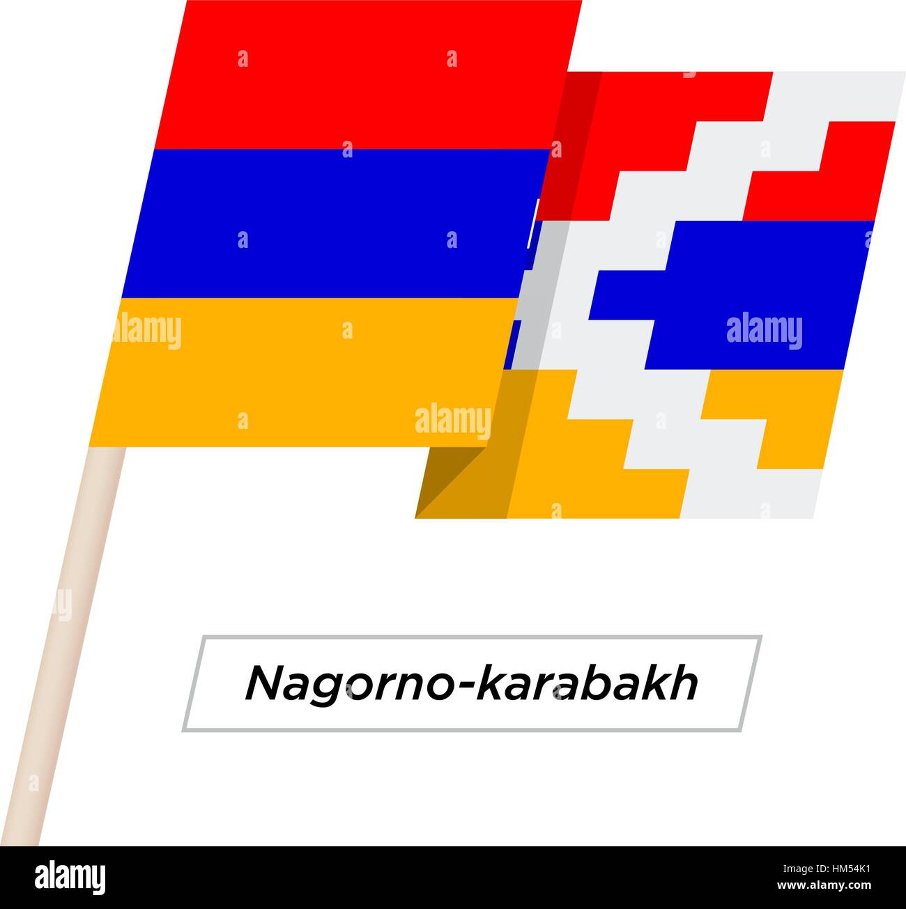 Nagorno-karabakh Sharp Ribbon Waving Flag Isolated on White. Vector Illustration Stock Vector ...