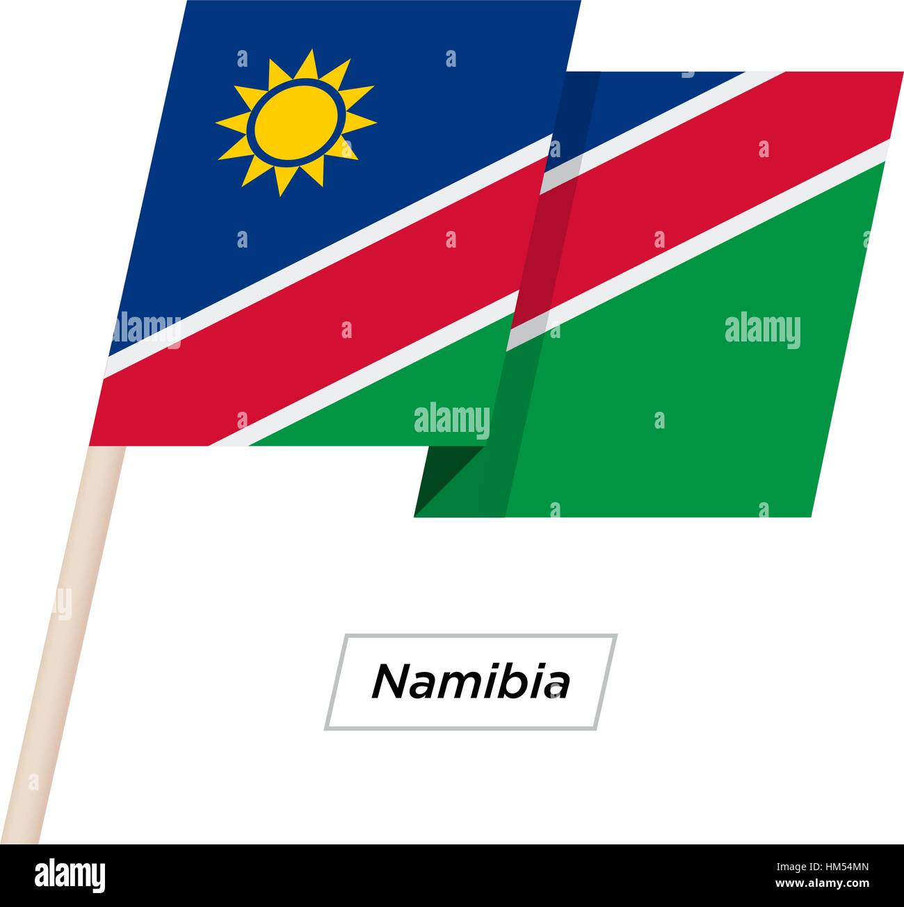 Namibia Ribbon Waving Flag Isolated On White Vector Illustration Stock