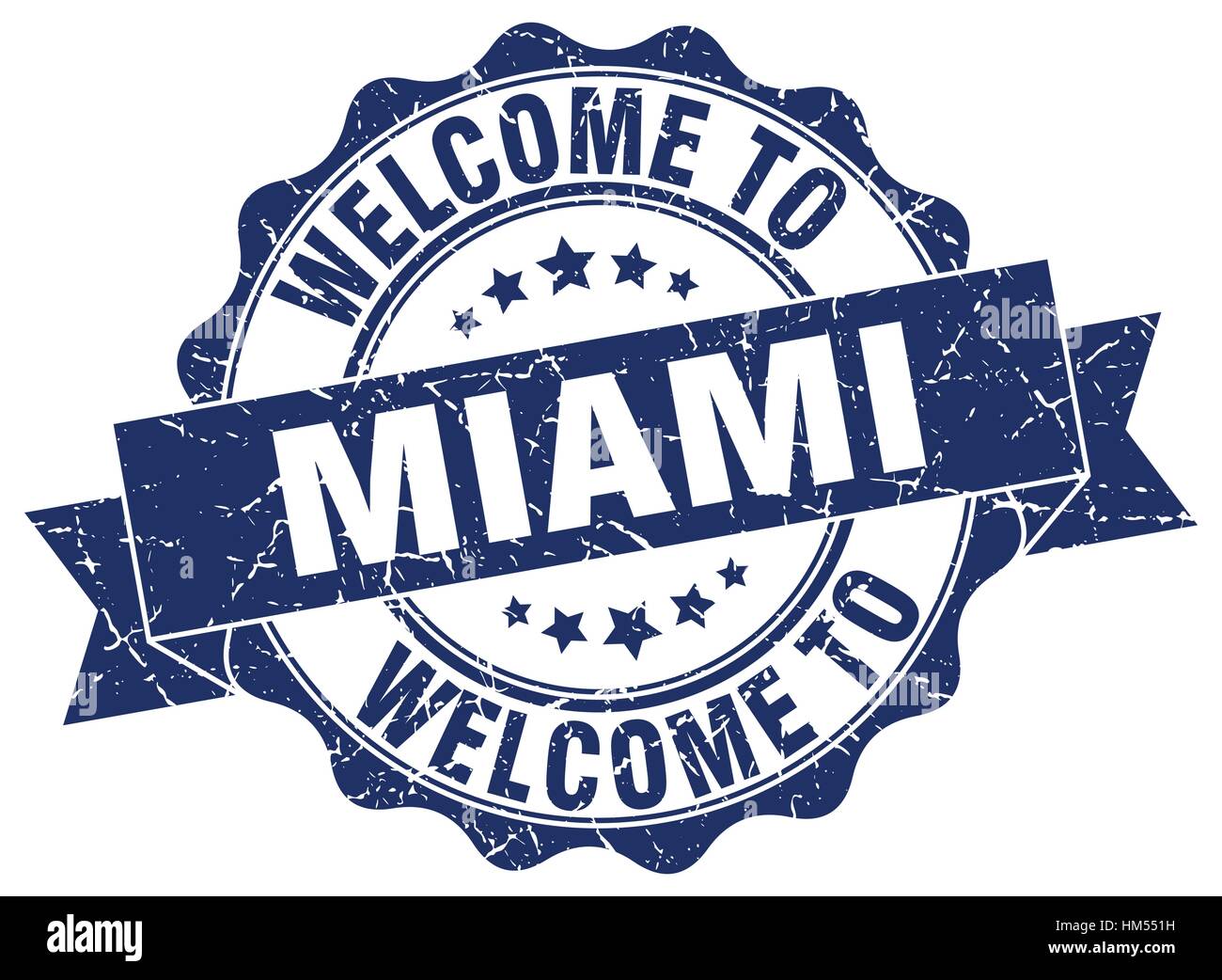 Miami round ribbon seal Stock Vector Image & Art - Alamy