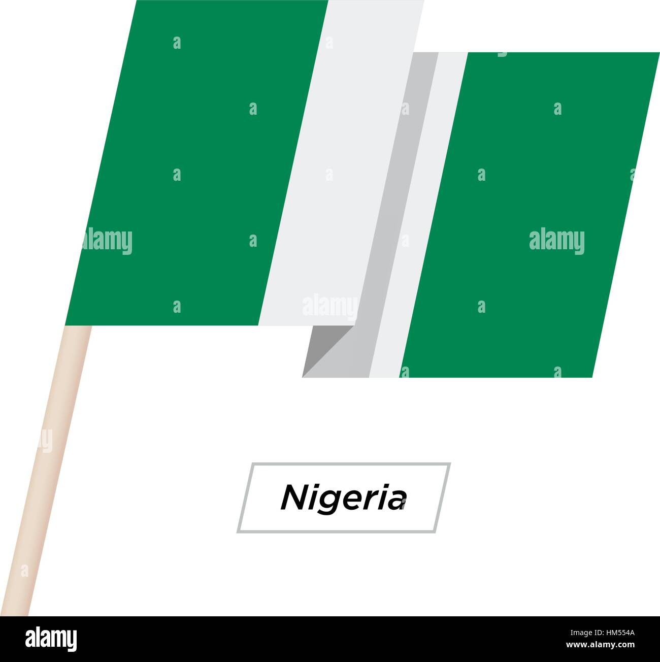 Nigeria Ribbon Waving Flag Isolated on White. Vector Illustration Stock ...