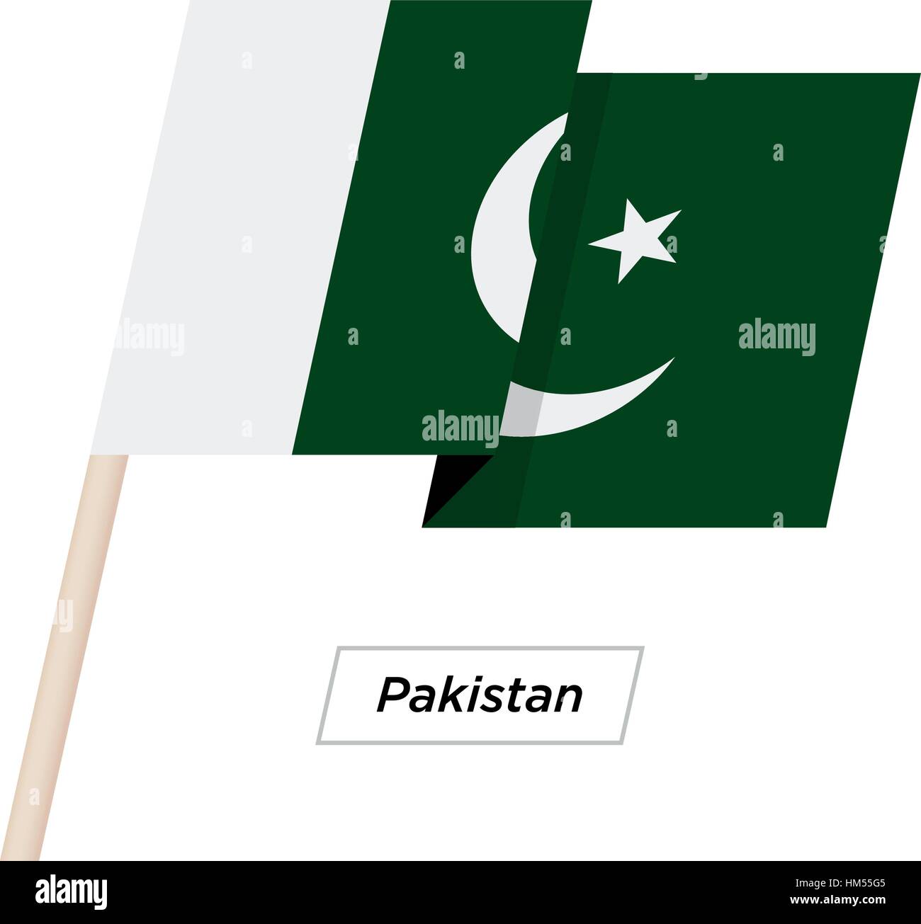 Pakistan Ribbon Waving Flag Isolated on White. Vector Illustration ...