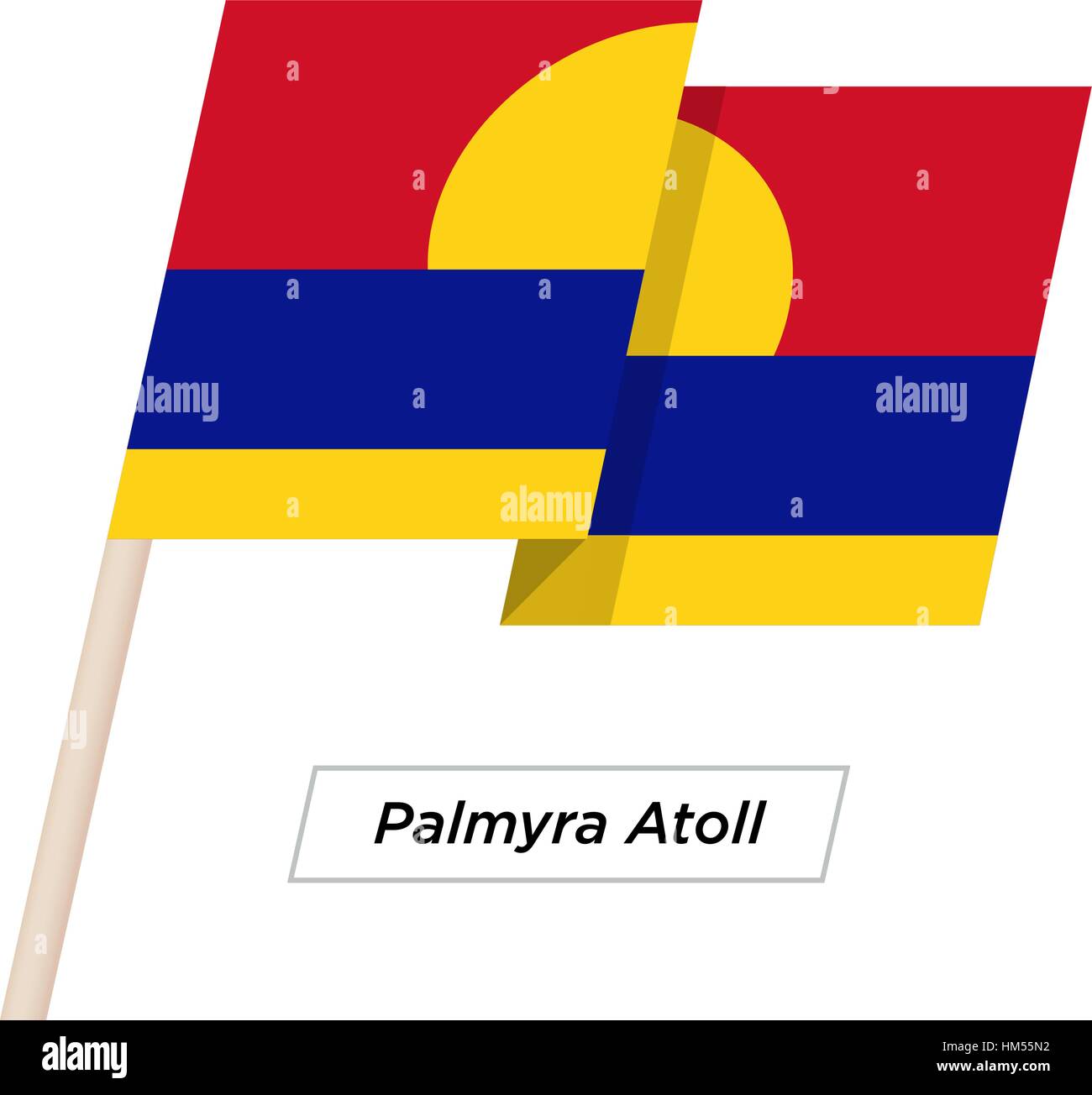 Palmyra Atoll Ribbon Waving Flag Isolated on White. Vector Illustration ...