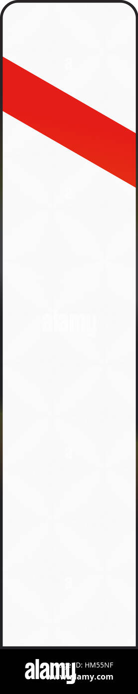 Road sign used in Spain - Level crossing distance marker on the left ...