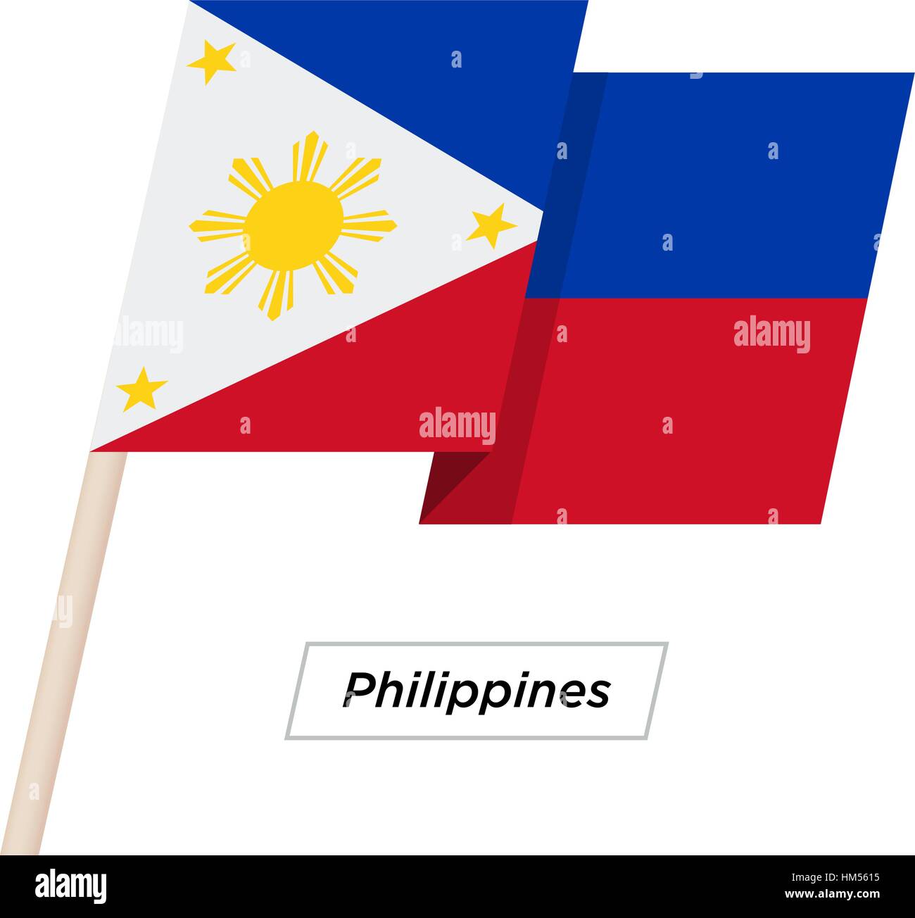 Philippines Ribbon Waving Flag Isolated on White. Vector Illustration ...