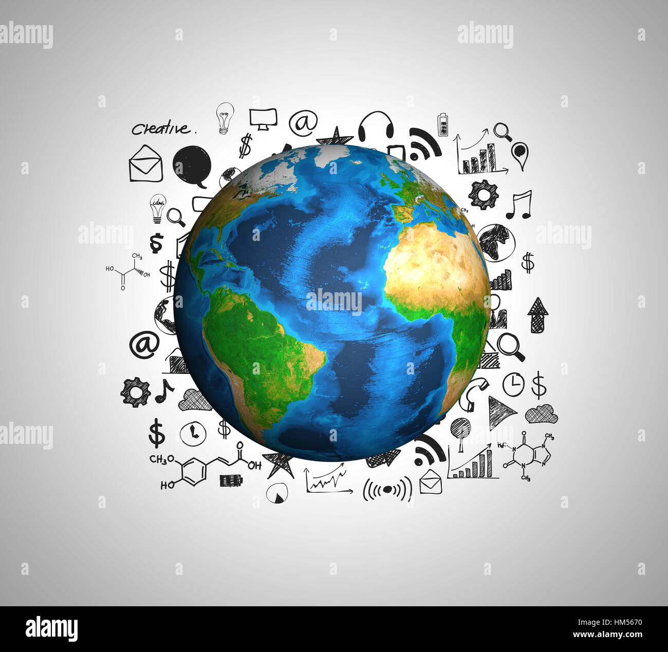 Earth and drawing graph (Elements of this image furnished by NASA Stock ...