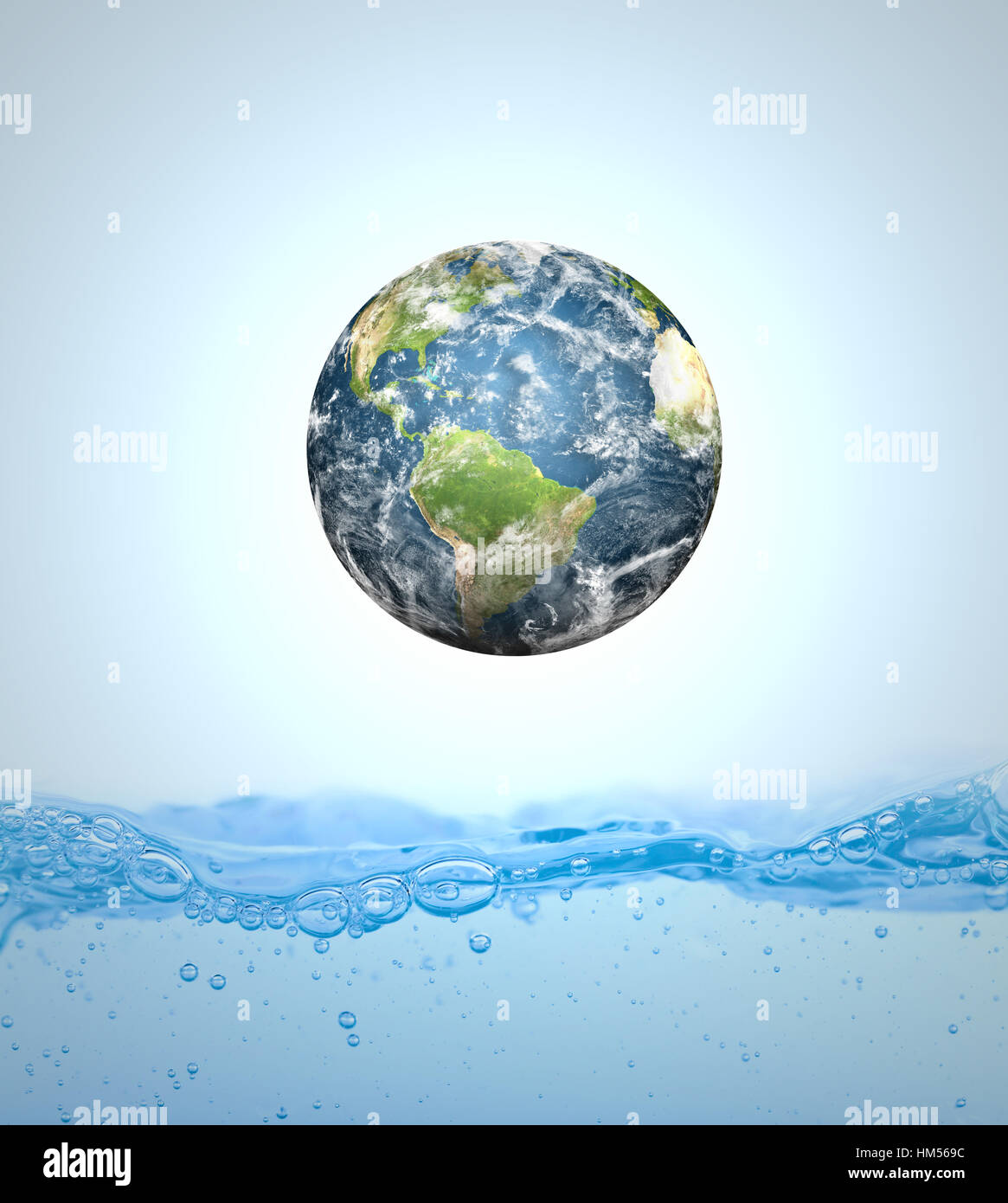 Earth falling into water (Elements of this image furnished by NASA ...