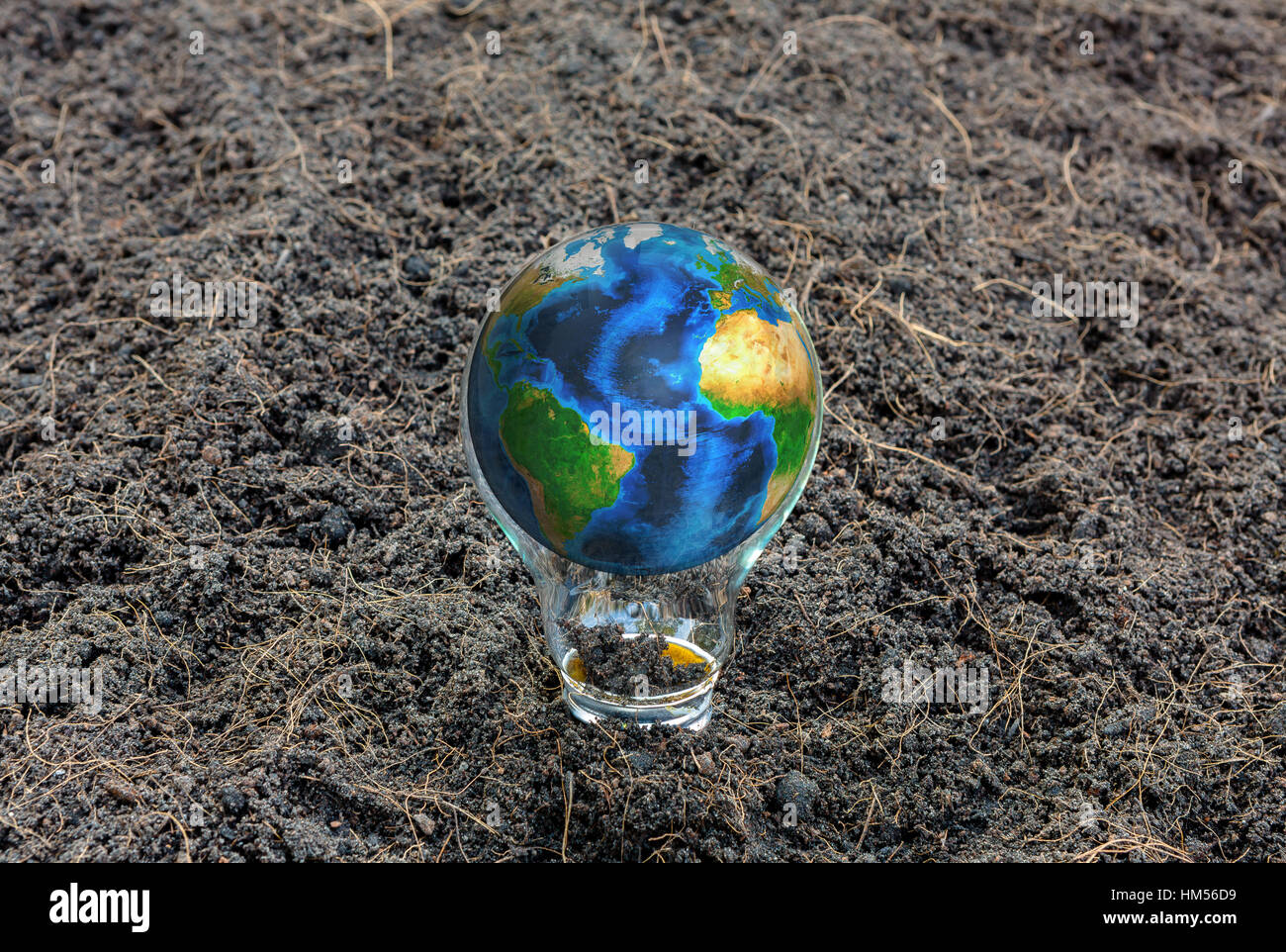 Earth in light bulb (Elements of this image furnished by NASA Stock ...