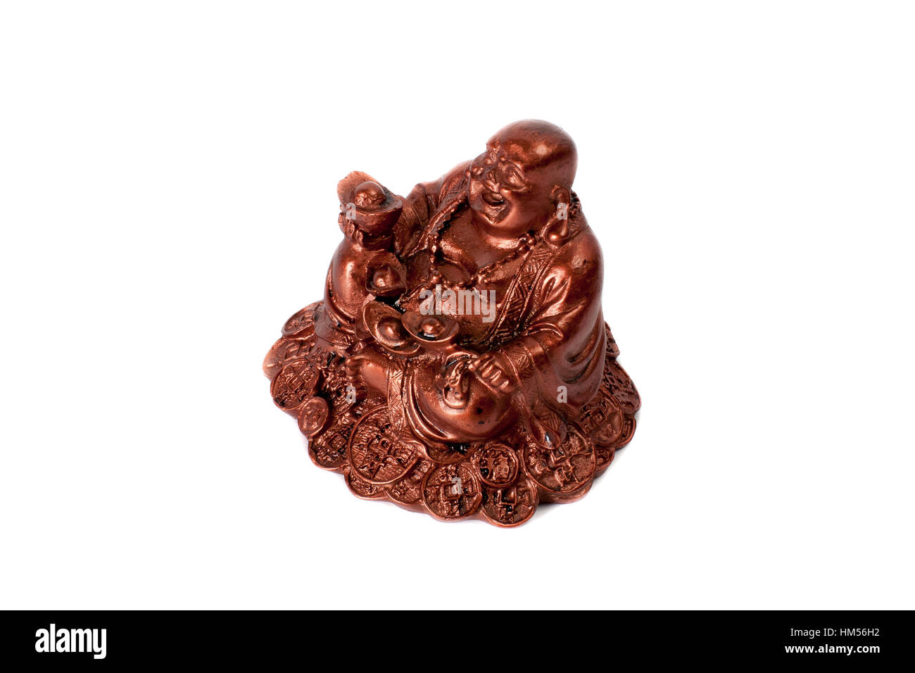 Statue laughing Buddha - Budai or Hotei. isolated cheerful monk Stock ...
