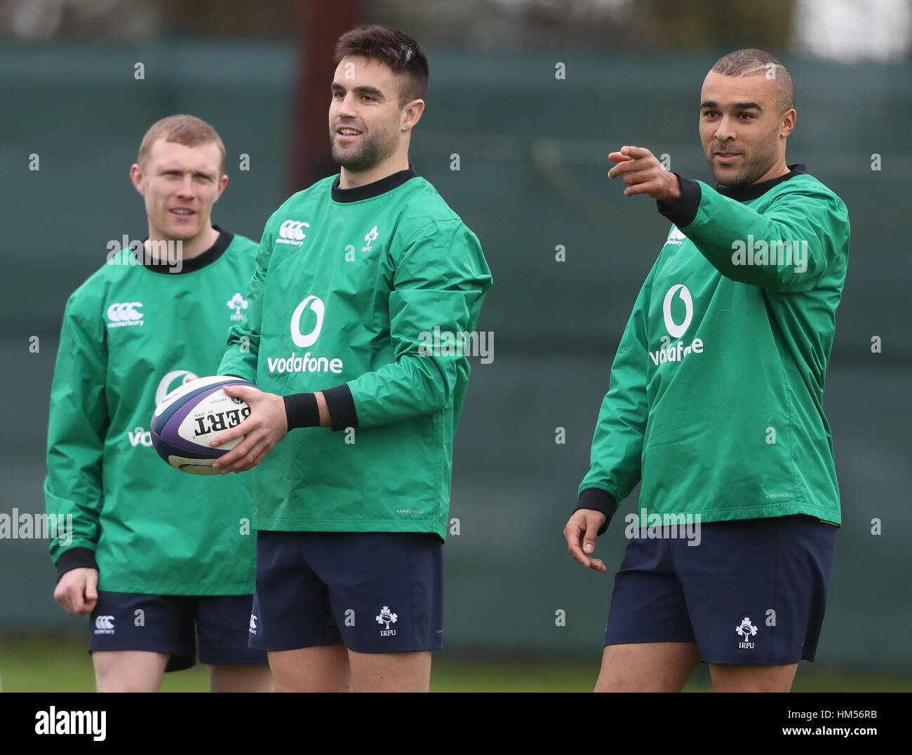 Ireland's (left-right) Keith Earls, Conor Murray and Simon Zebo during ...