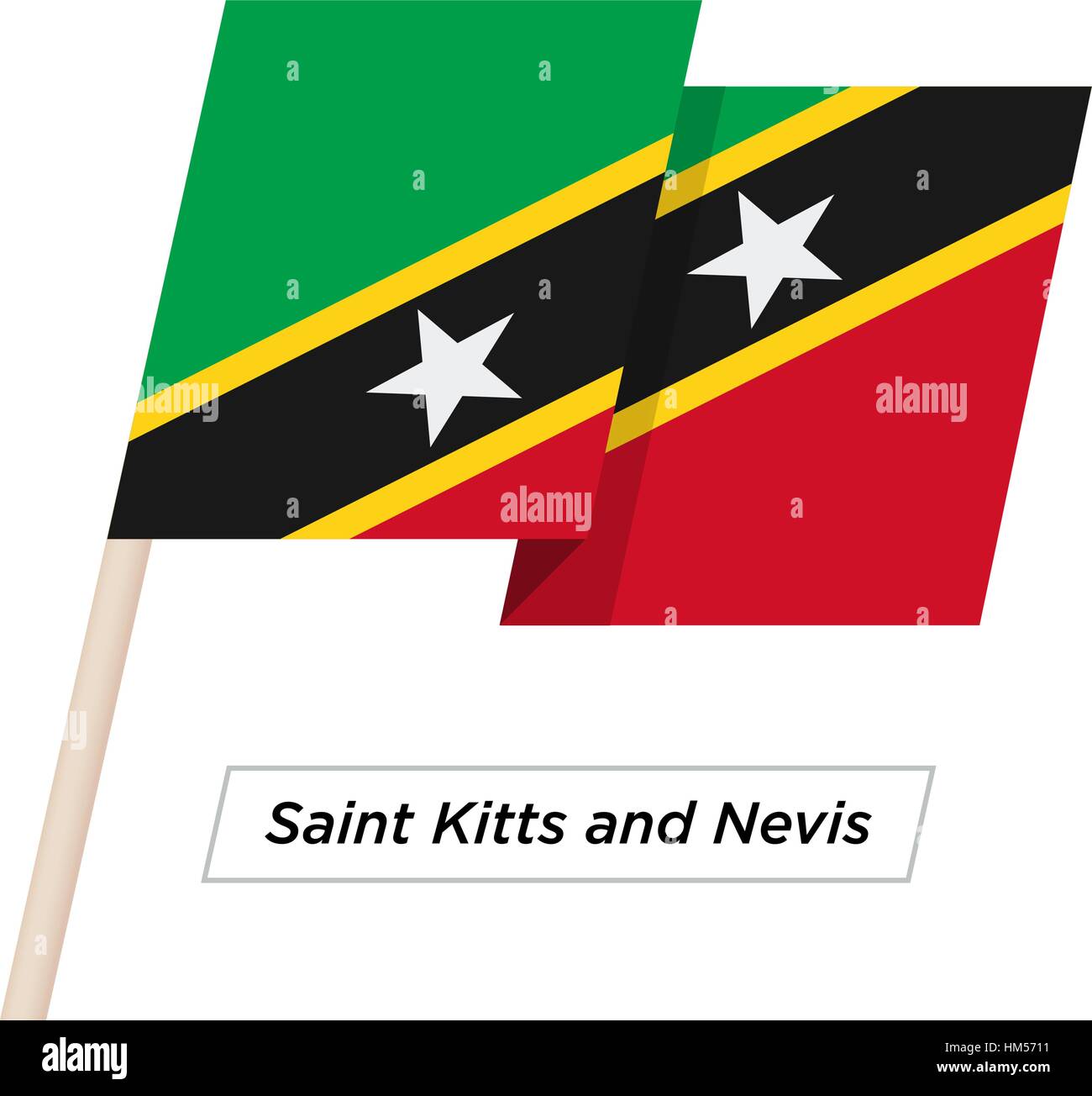 Saint Kitts and Nevis Ribbon Waving Flag Isolated on White. Vector Illustration Stock Vector ...