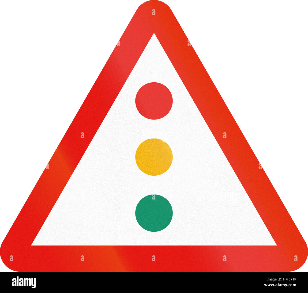 Road sign used in Spain - Traffic lights Stock Photo - Alamy