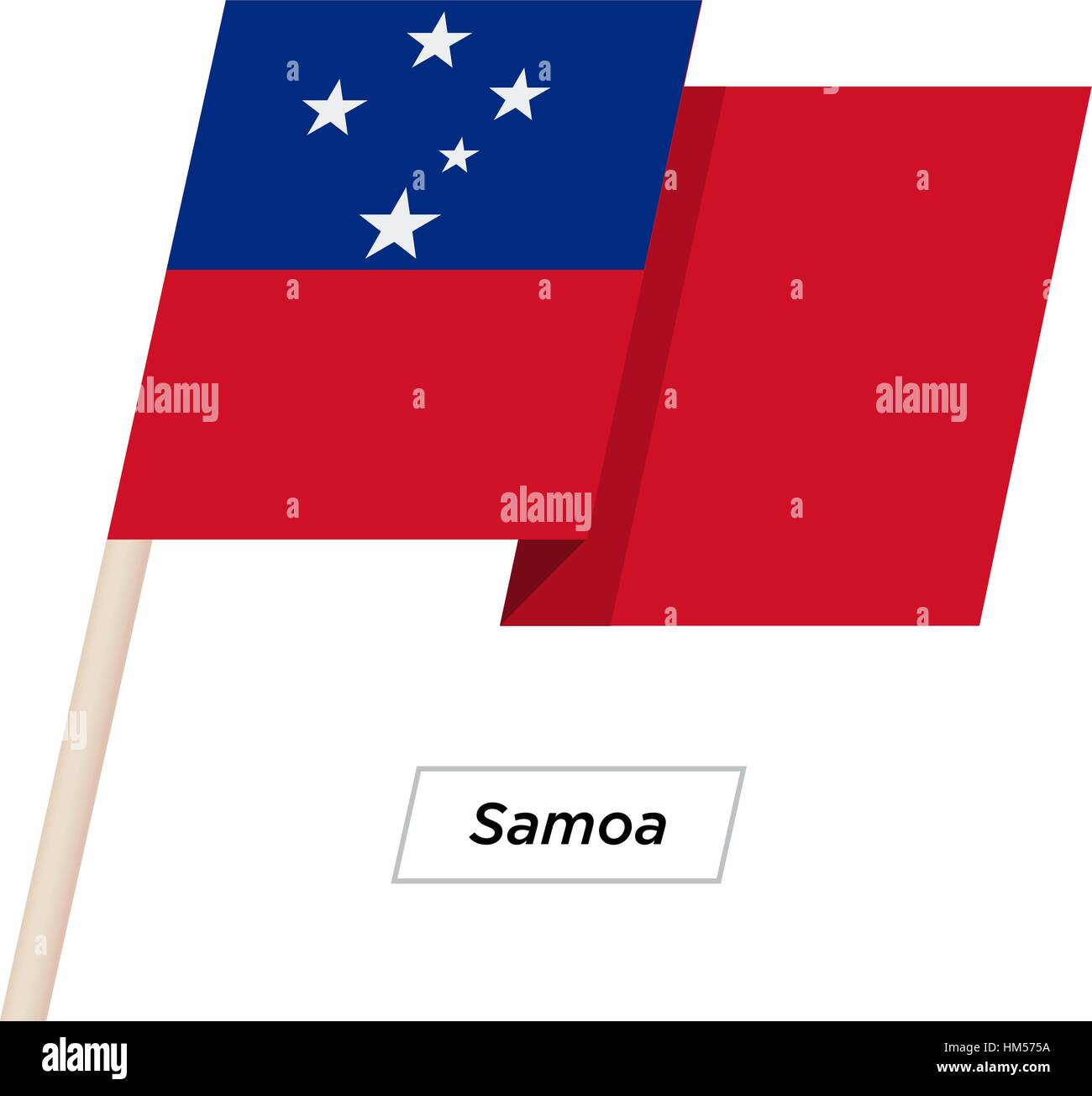 Samoa Ribbon Waving Flag Isolated on White. Vector Illustration Stock ...