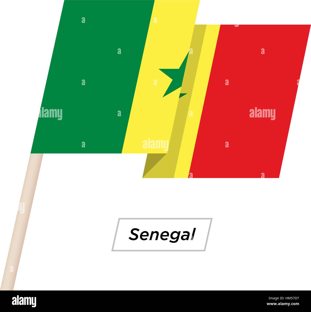 Senegal Ribbon Waving Flag Isolated on White. Vector Illustration Stock Vector Image & Art - Alamy