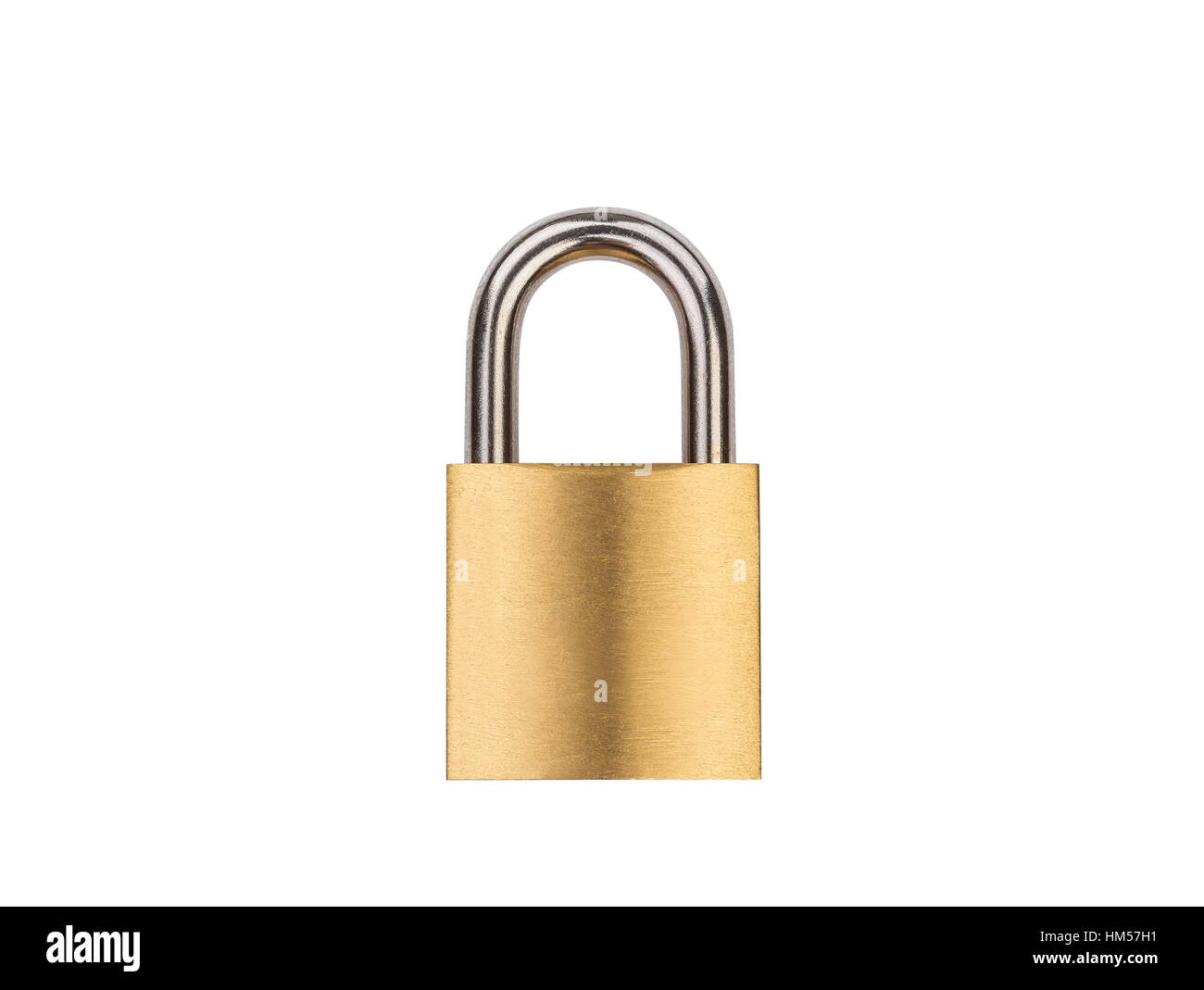 Gold metal padlock isolated on white background with clipping path ...