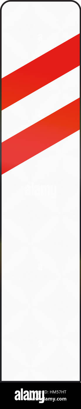 Road sign used in Spain - Level crossing distance marker on the right ...