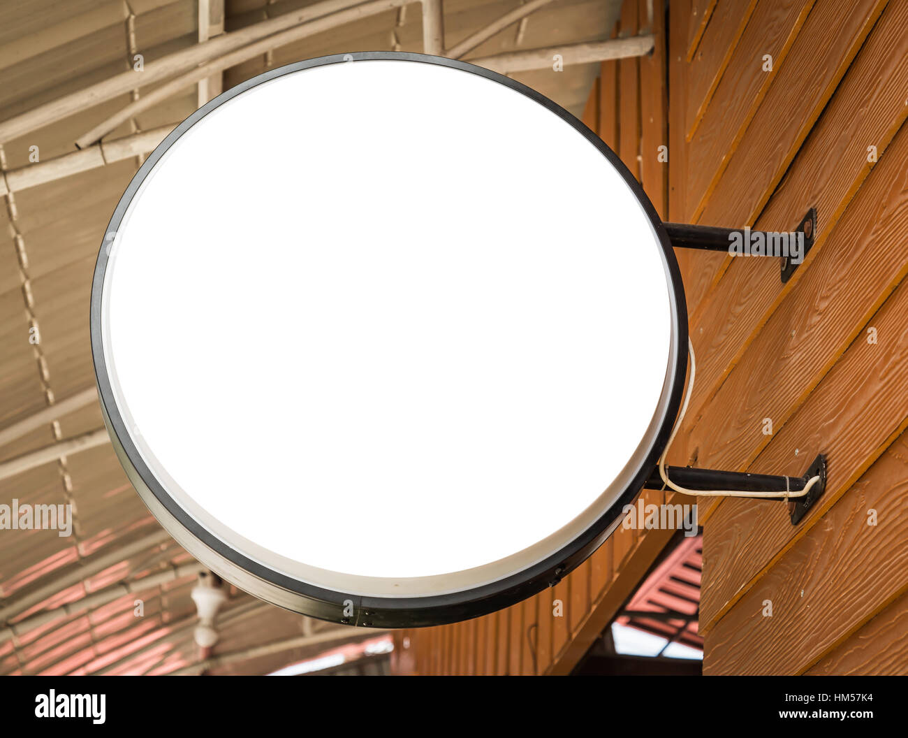 Round shop sign Stock Photo - Alamy